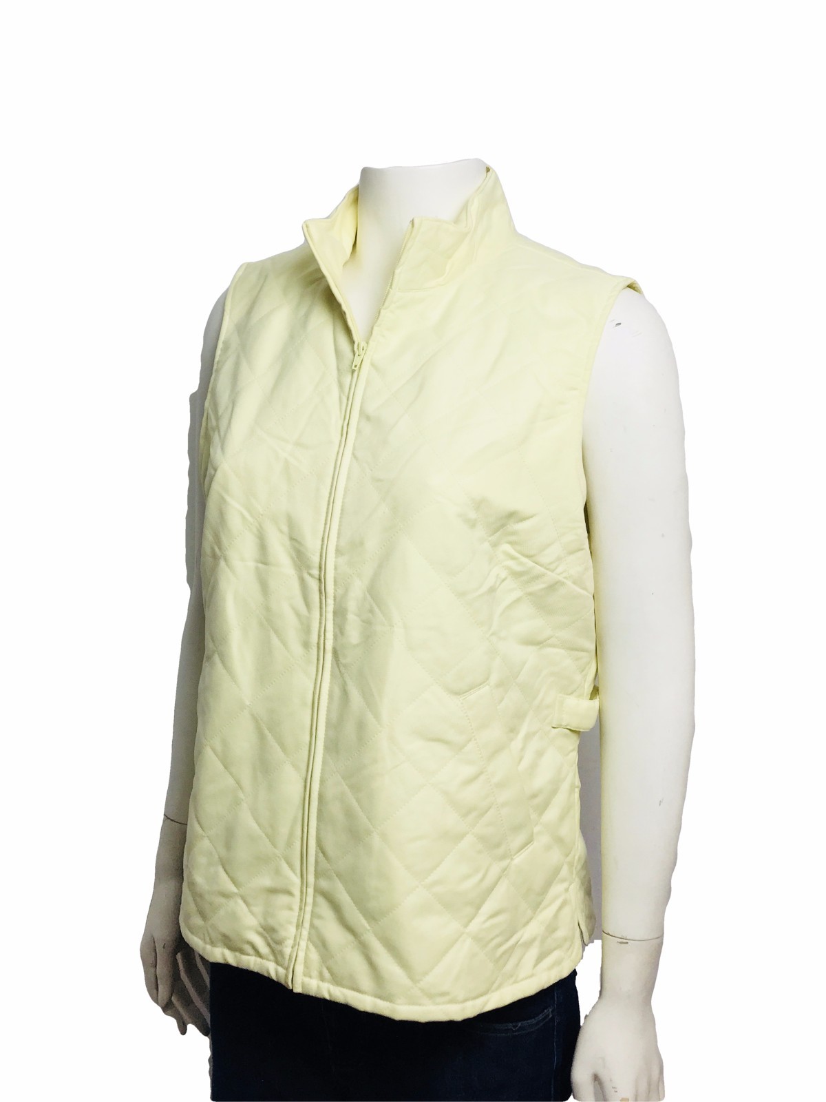 Orvis Women's Quilted Pale Yellow Microfiber Full Zip Vest Size Small ...