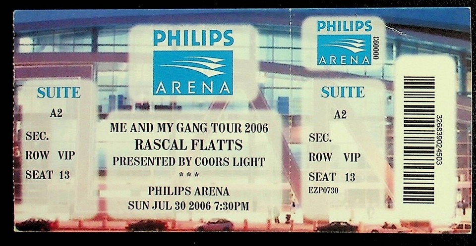 2006 RASCAL FLATTS/JOSH GROBAN PHILIPS ARENA VIP TICKETS -GG-7 | eBay