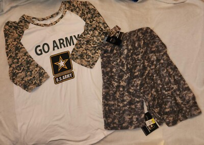 Women's 3XL US Army Camouflage Pajamas Set Shirt Top NWT | eBay