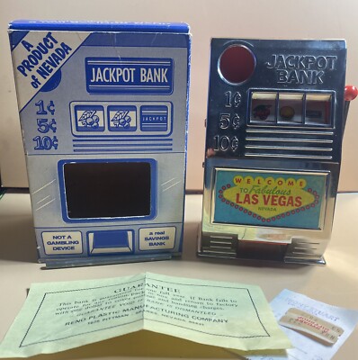 Vintgage Reno Las Vegas Jackpot Slot Machine Bank Metal & Plastic In ...