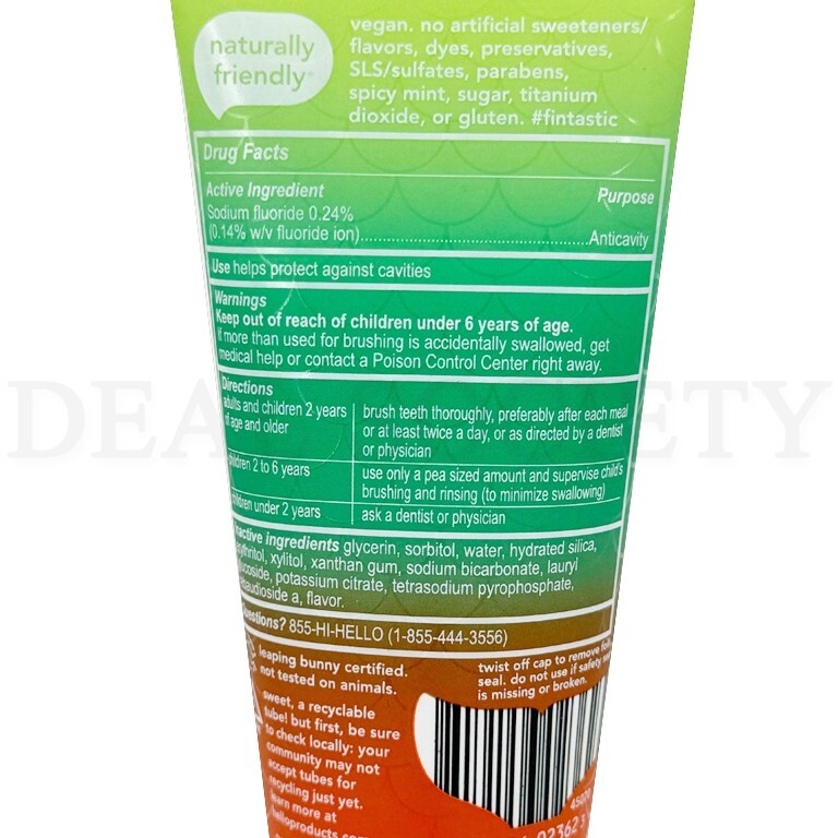 Hello Kids Magical Mermaid Fluoride Toothpaste Orange Dreamsicle Flavor ...