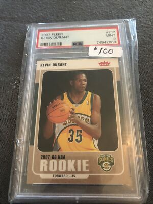 2007 2008 FLEER KEVIN DURANT RC 212 PSA 9 MINT ROOKIE CARD | eBay