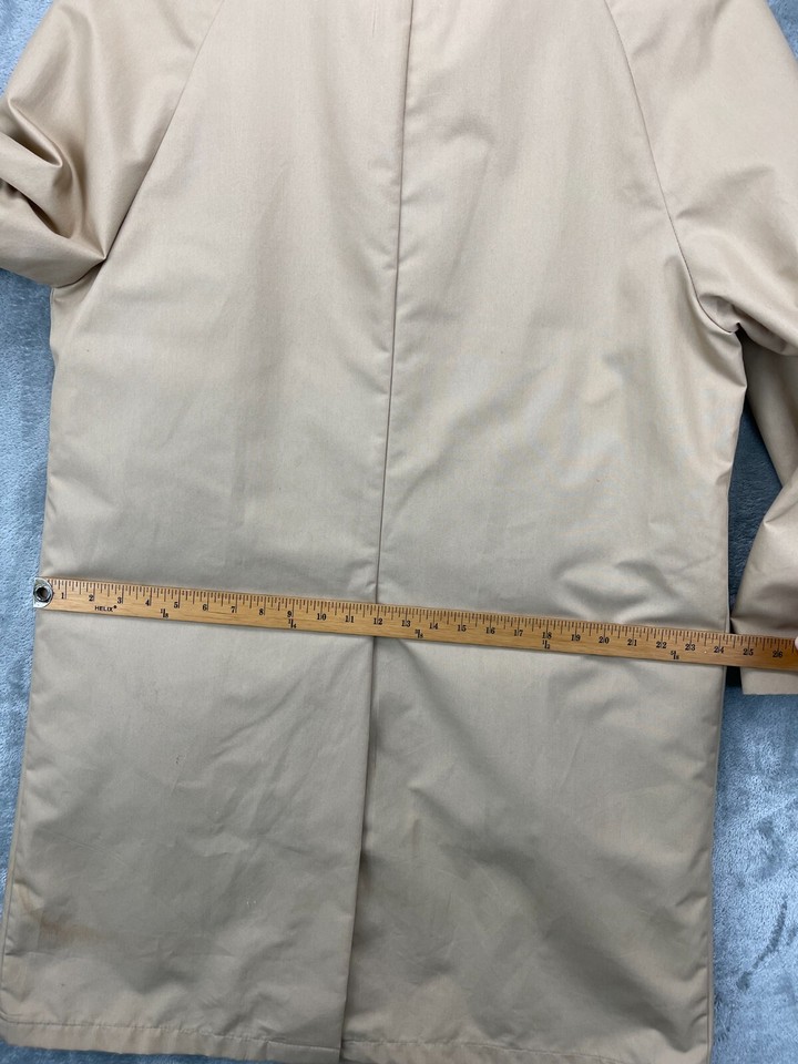 Sears Men's Lightweight Trench Coat 42 Reg Beige Removeable Faux Fur ...