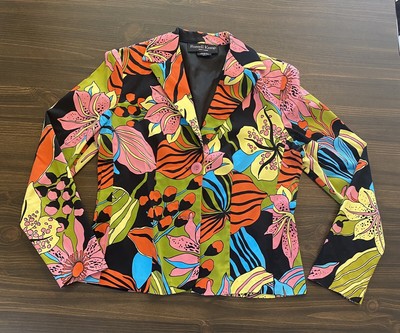 Russell Kemp Jacket Artsy Full Floral Garden Long Sleeve Blazer NEW ...