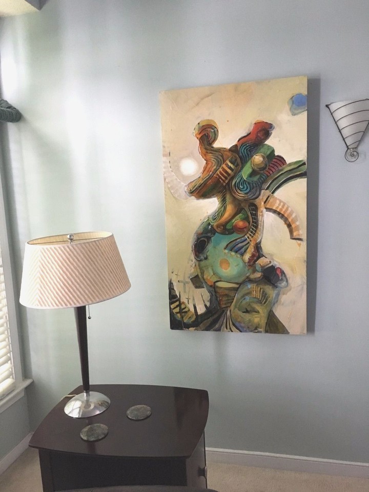 Original Abstract Painting with Clear Polyester Casting Resin | eBay