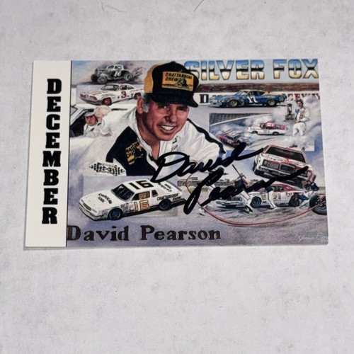 David Pearson SILVER FOX MOTOR ART 1992 VINTAGE signed NASCAR HALL OF ...