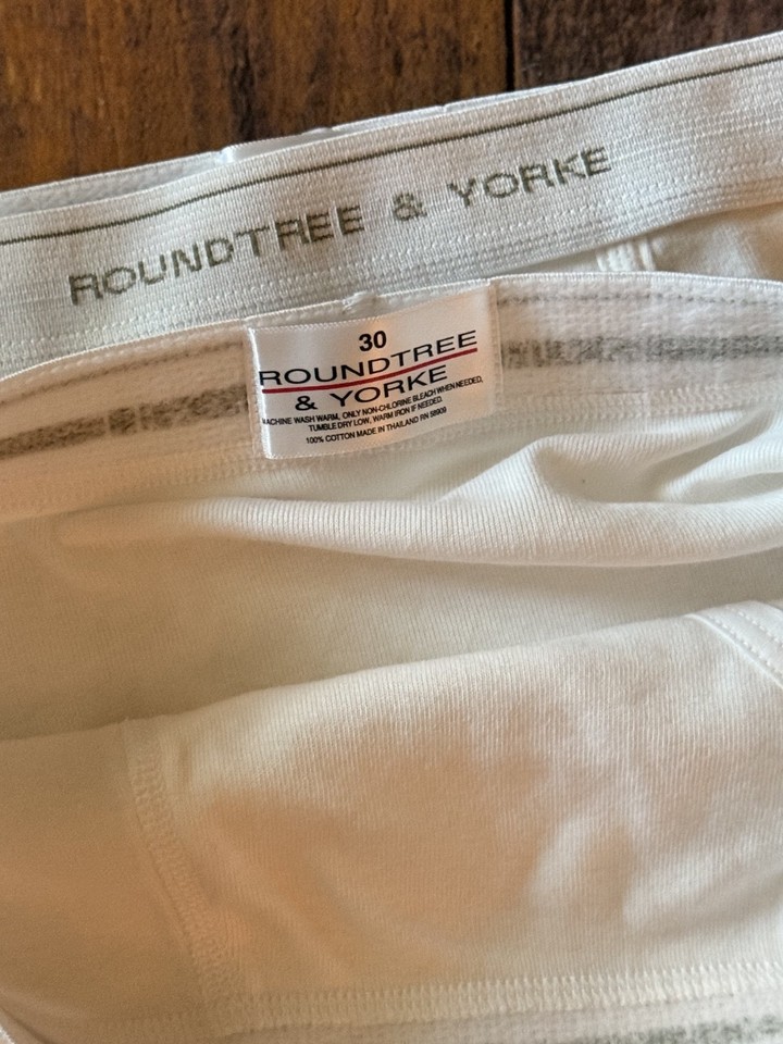 2 Pairs Vintage Roundtree & Yourke Mens White Briefs | eBay