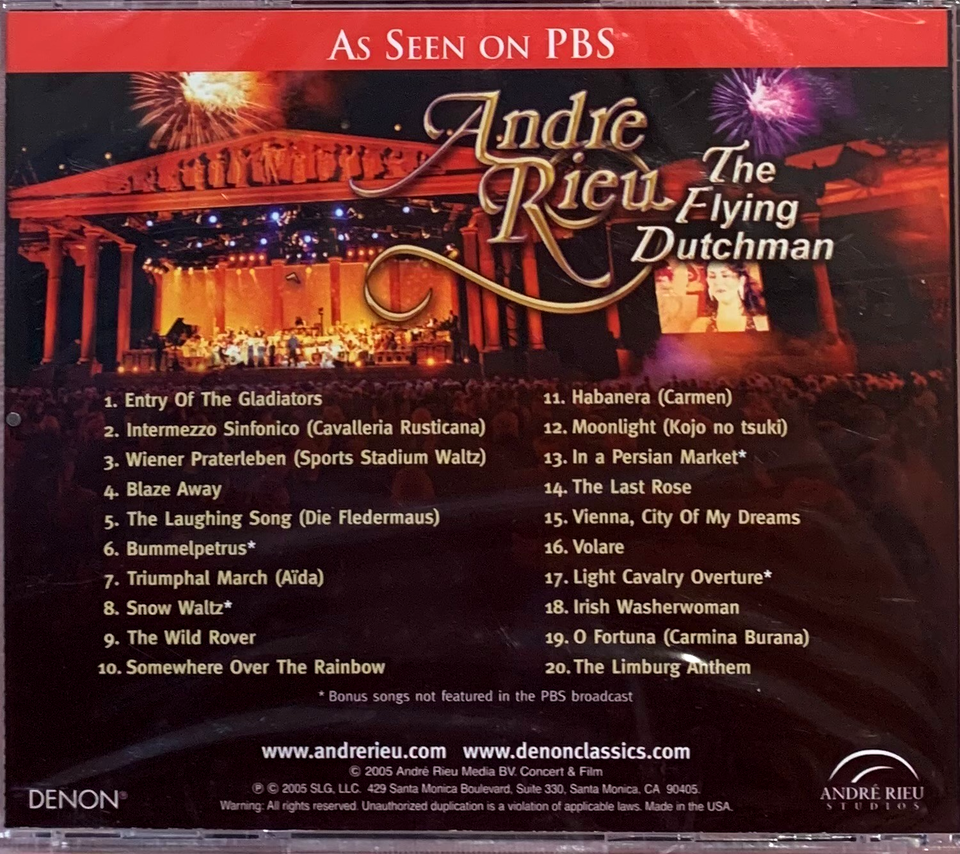 Andre Rieu The Flying Dutchman NEW CD 2005 Classical Denon as Seen on ...