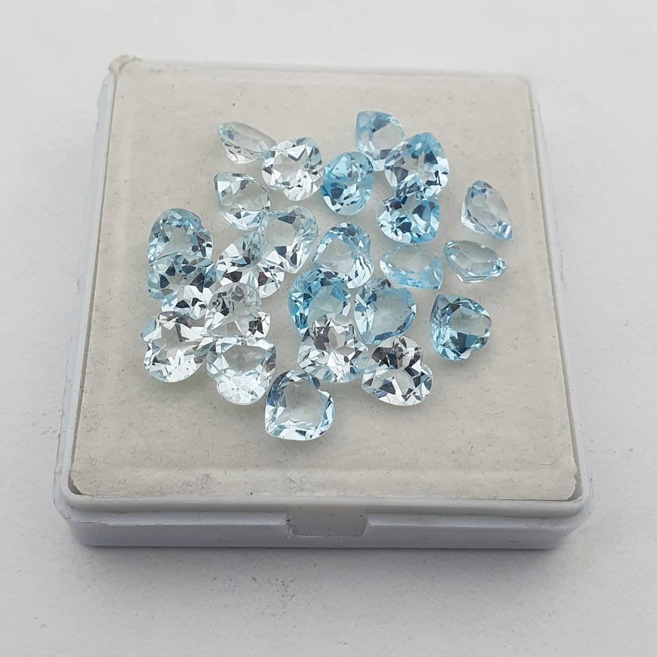 Topazio blu cielo naturale taglio cuore pietre preziose sfuse lotto 10 ...