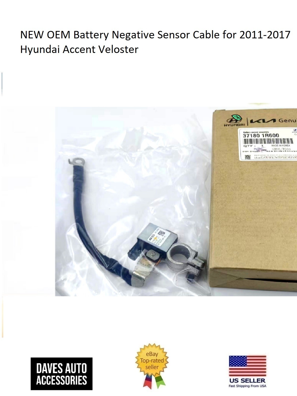 Battery Negative Sensor Cable Assembly Fits 2011-2017 Hyundai Accent ...