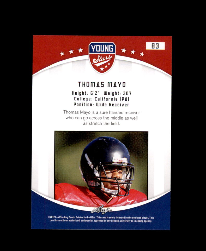 2012 Leaf Young Stars Draft #83 Thomas Mayo Raiders | eBay