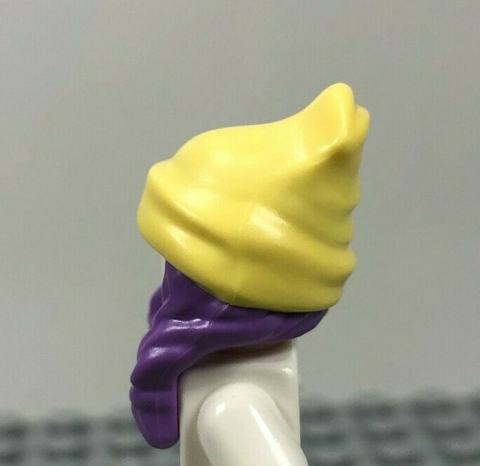 LEGO Female Minifigure Hair & Light Yellow Beanie Hat 2 Braids over ...