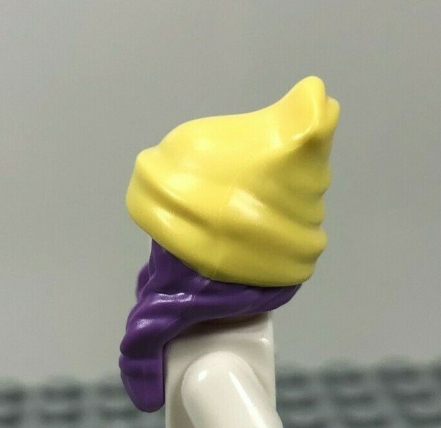 LEGO Female Minifigure Hair & Light Yellow Beanie Hat 2 Braids over ...