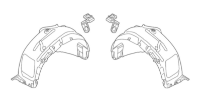 AUDI Q5 (8R) 2013 - 2016 Front Fender liners PAIR left + right Genuine ...