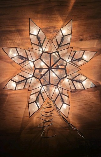Vintage Light Up Capiz Shell Star Christmas Tree Topper | eBay