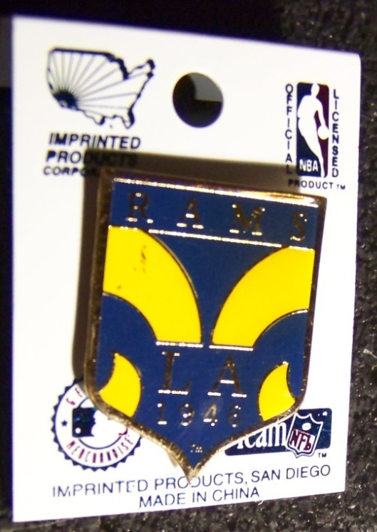 1994 LA Los Angeles Rams shield logo lapel pin NFL c47107 | eBay