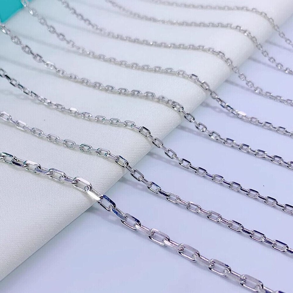 Pure Pt950 Platinum 950 Chain 1.2mm Lucky O Link Necklace 2.7-2.9g 17.9inch | eBay