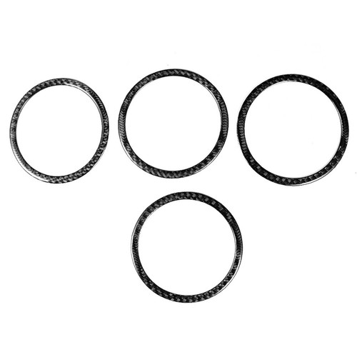 *4Pcs Car Door Audio Speaker Cover Ring Trim Stickers Frame Carbon ...
