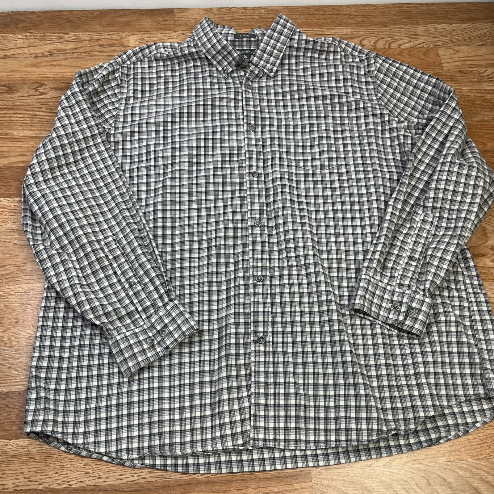 Eddie Bauer Men's Plaid Button Up Long Sleeve Shirt Size 2XL Relaxed ...