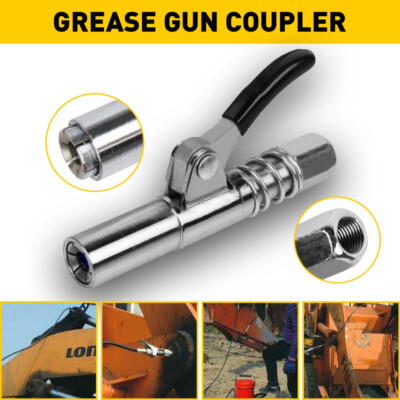 Grease Gun Coupler Locks Onto Zerk Fittings Grease Goes in 1/8” NPT No ...