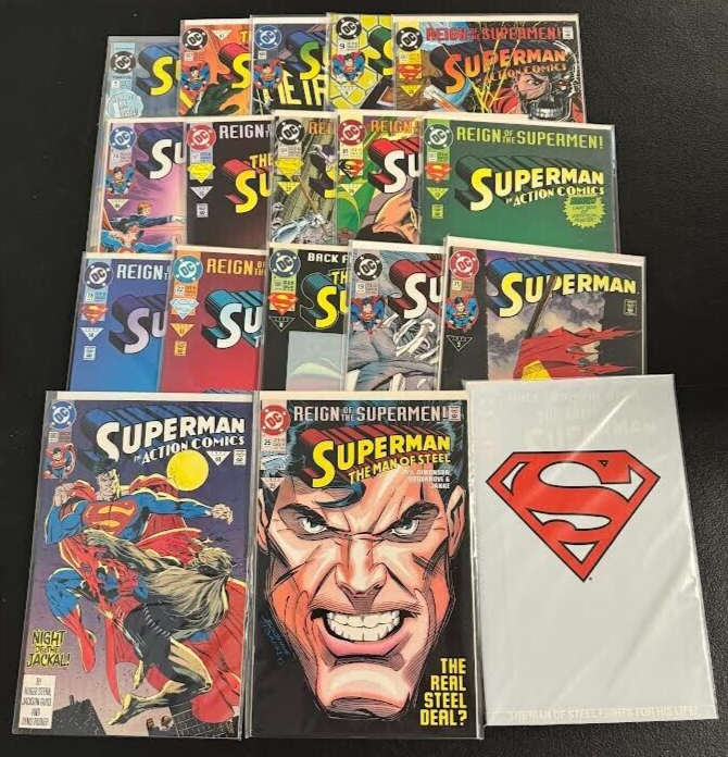 DC Comics Action Comics Superman Lot of 18 Man of Steel Adventures Keys ...