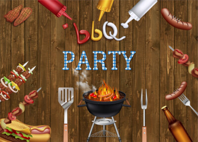 Rustic Wooden Planks Backdrop 7X5FT Vinyl BBQ Party Photography ...