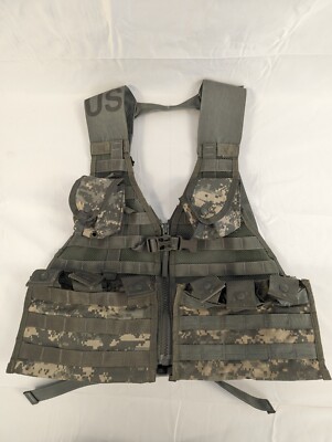 5pc. Fighting Load Carrier Vest w/ 4 MOLLE II Pouches ACU UCP US Army ...