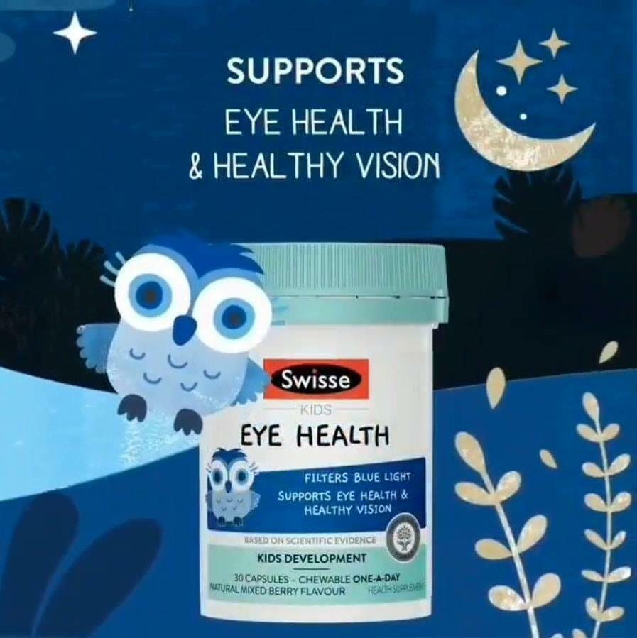 New Swisse Kids Eye Health 30 Chewable Capsules Blue Light Protection ...