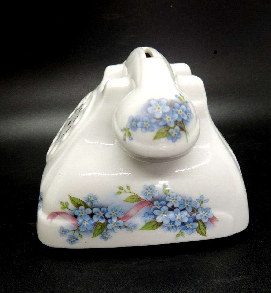 Vintage Reutter Porzellan West Germany Porcelain Rotary Phone Bank Blue ...