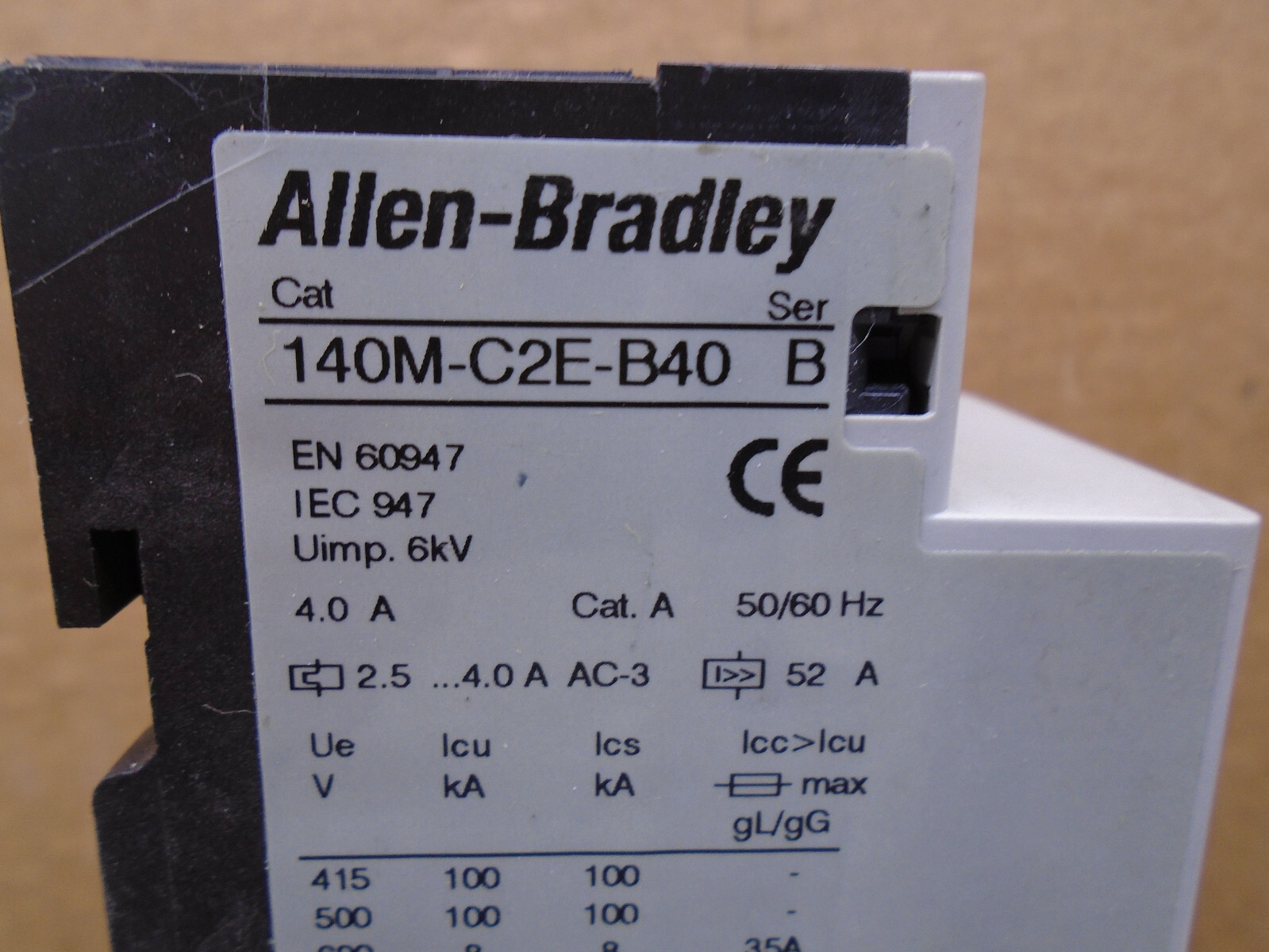 190E-MND2-CB40X-F11 /B Allen Bradley Contactor and 140M-C2E-B40 Starter ...