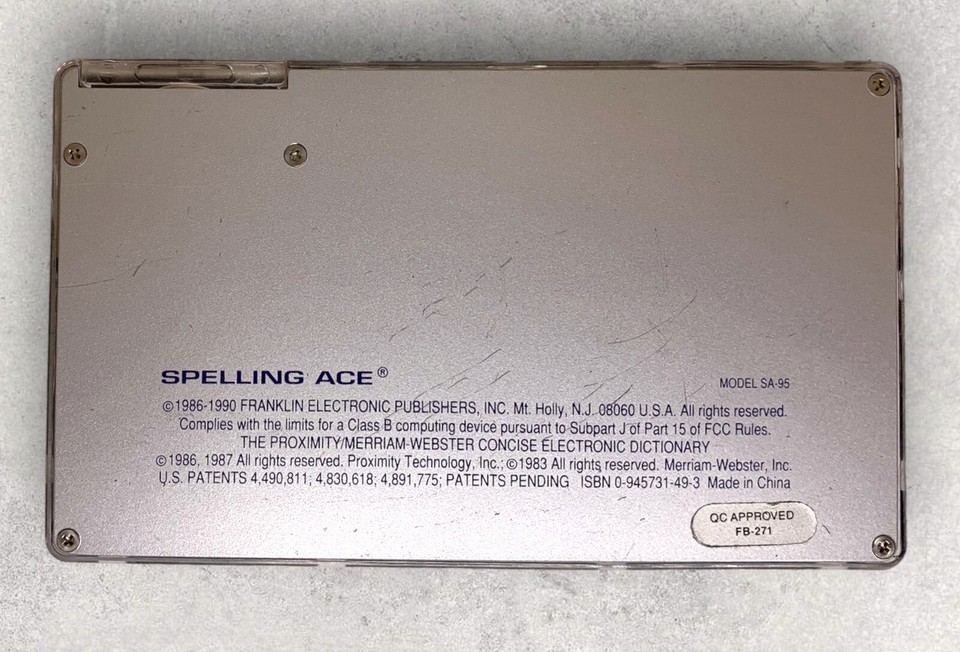 Franklin Spelling Ace Model SA-95 Merriam Webster Pocket Spell | eBay