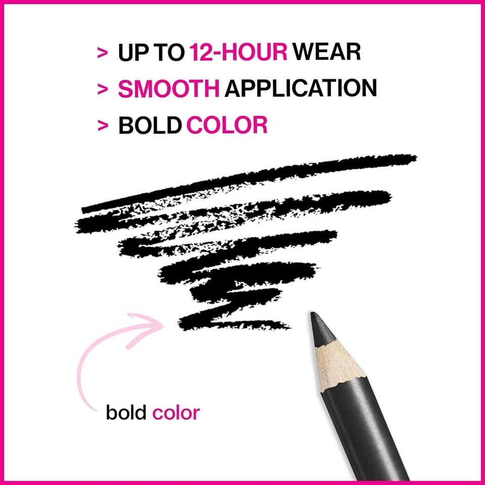 Color Icon Kohl Eyeliner Pencil Black, Long Lasting, Pigmented, Eye ...