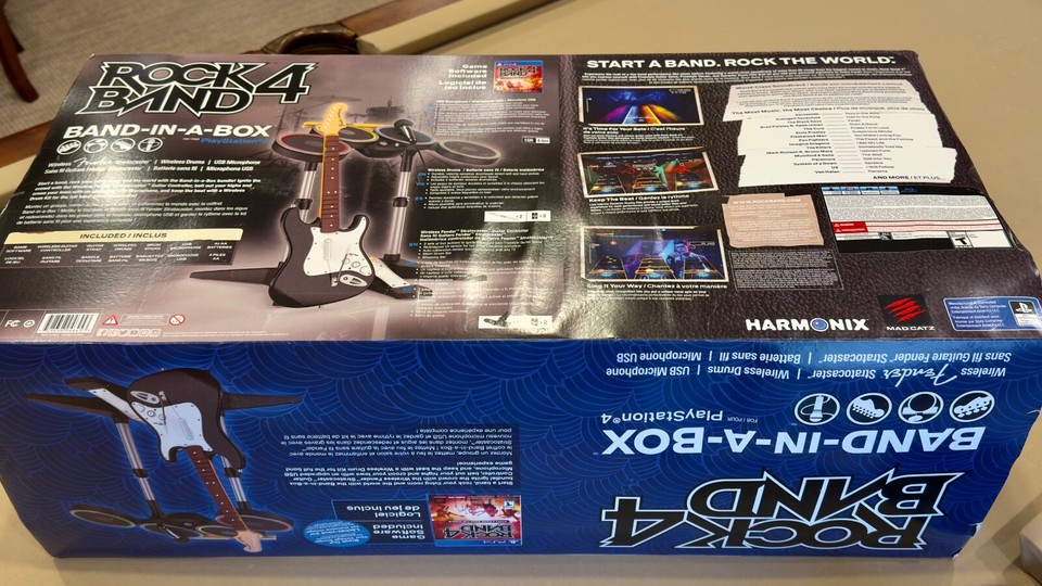 BRAND NEW PS4 PS5 Rock Band 4 Band in a Box Bundle Guitar Drums Mic ...