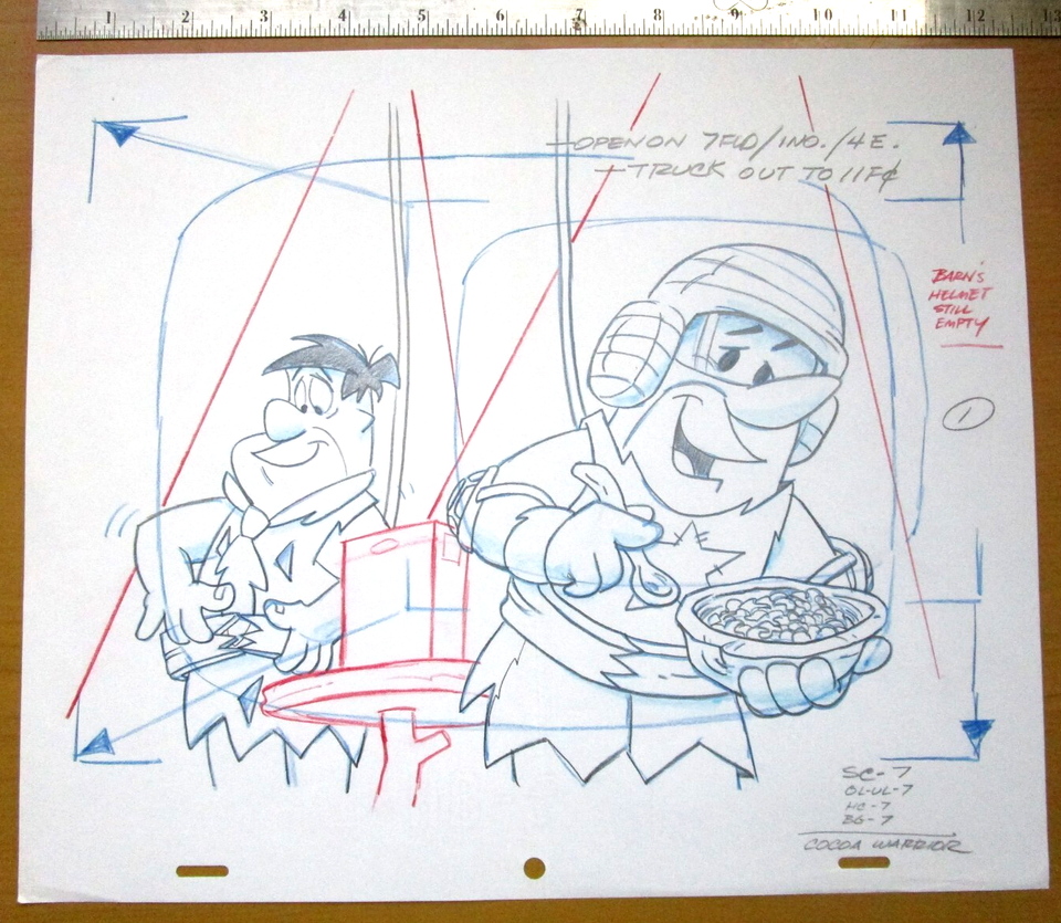 FLINTSTONES FRUITY PEBBLES CEREAL Hanna-Barbera ORIGINAL PRODUCTION cel ...