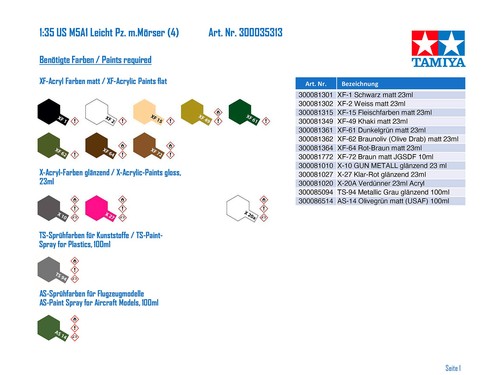 Tamiya 35313 1/35 US Light Tank M5A1 Pursuit Operation Set 4 Figures ...