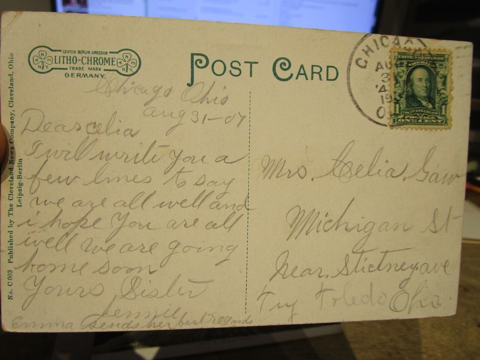 A1 Vintage Old OHIO Postcard CHICAGO JUNCTION WILLARD Pearl Street ...