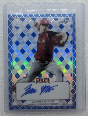 2022 LEAF METAL PERFECT GAME ZANDER MUETH 25/25 BLUE REFRACTOR AUTO | eBay