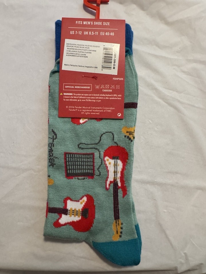 Fender Novelty Socks; Fun Guitar Socks | eBay