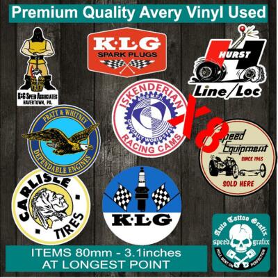 VINTAGE HOT ROD DECAL STICKER GIFT PACK X8 CAR TOOLBOX WEBBER ISKY AUTO ...