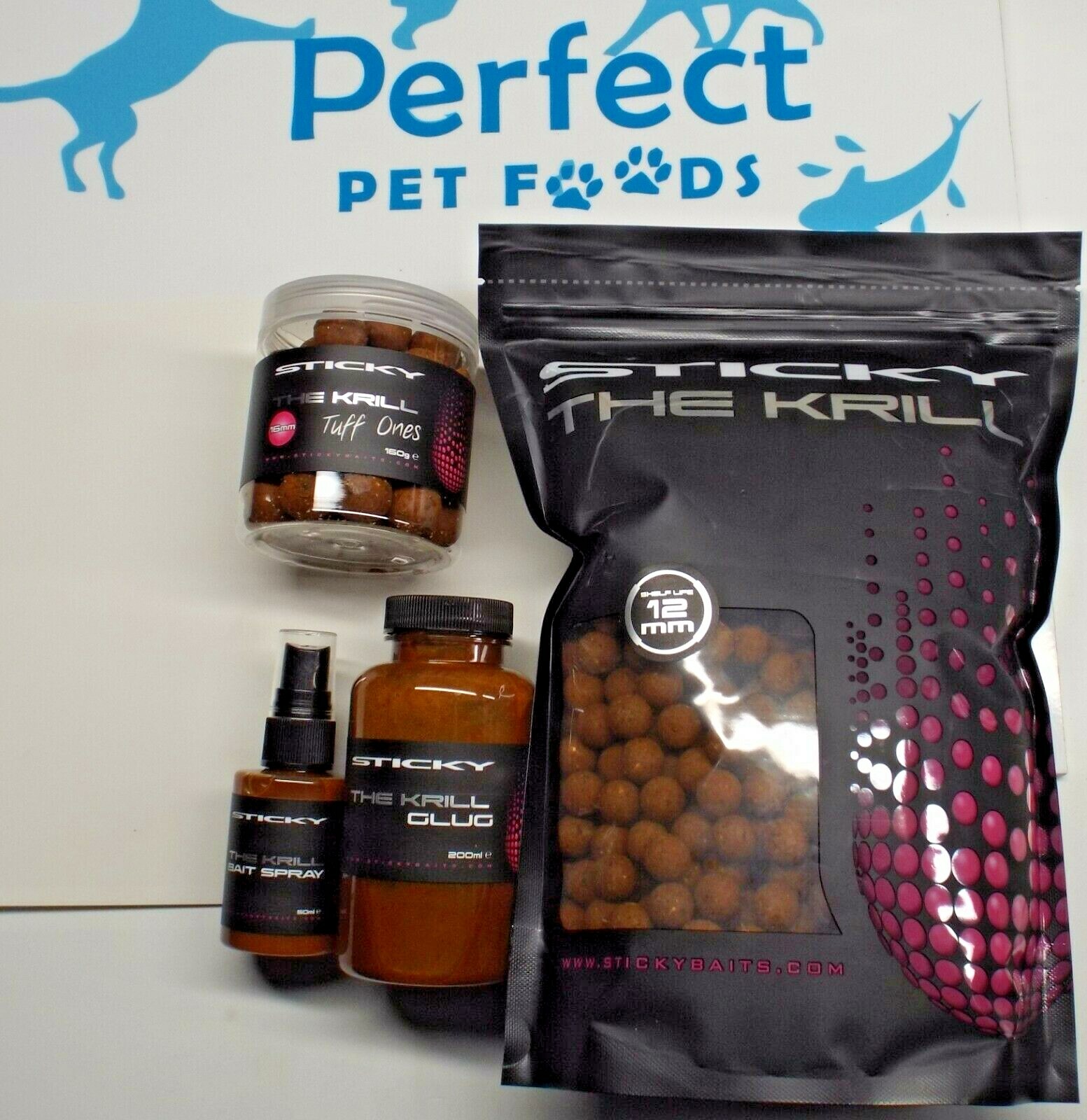 Sticky Baits Bundle, Boilie 12mm, Hook Baits Glug & Spray Krill Manila ...