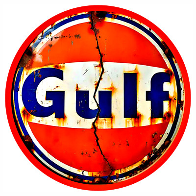 Gulf Oil Sign Decal Sticker -.Gulf Oil 50's, 60's Vintage Replica Gulf ...