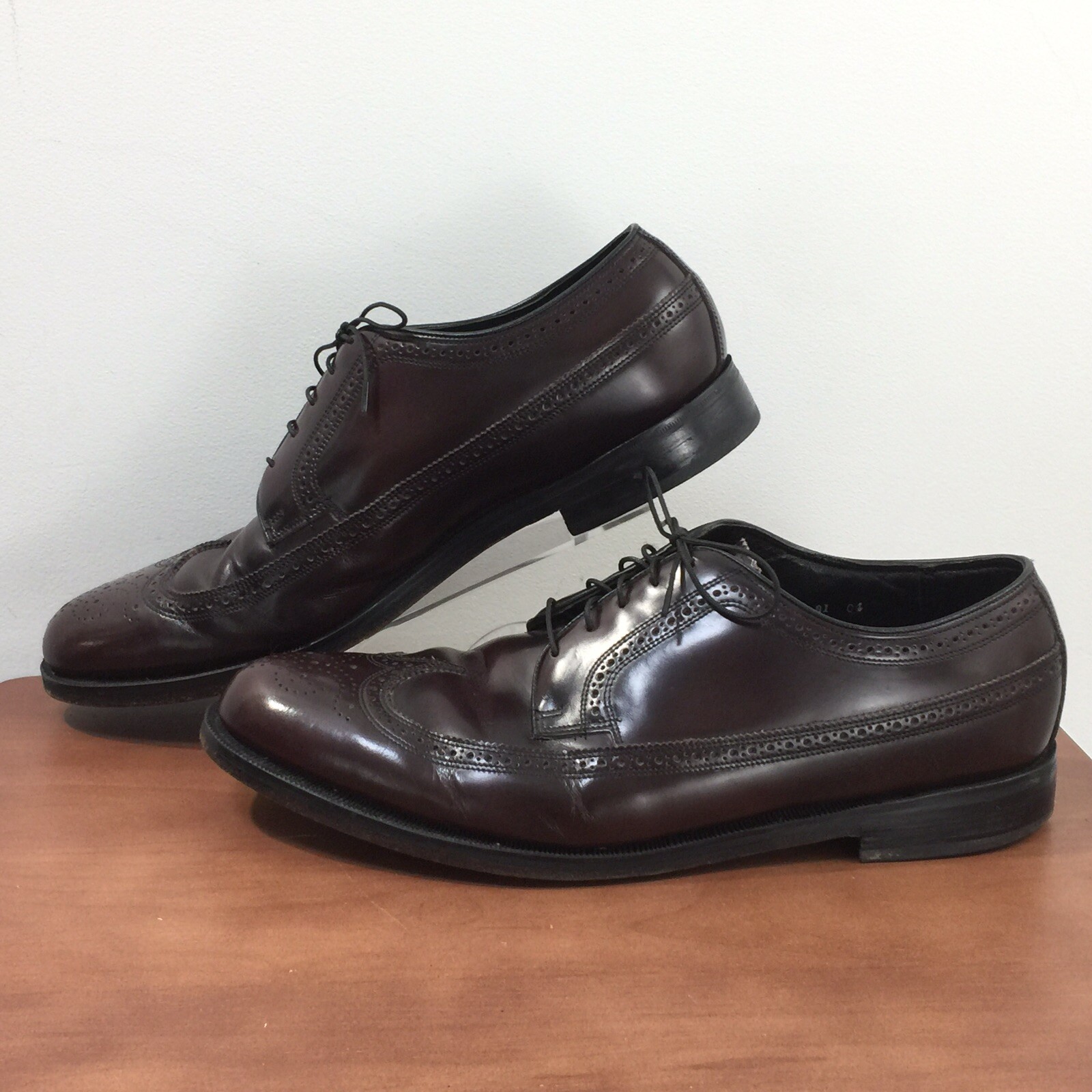 Florsheim Mens 13 D Brown Leather Wingtip Lace Up Dress Shoes Mens Size ...