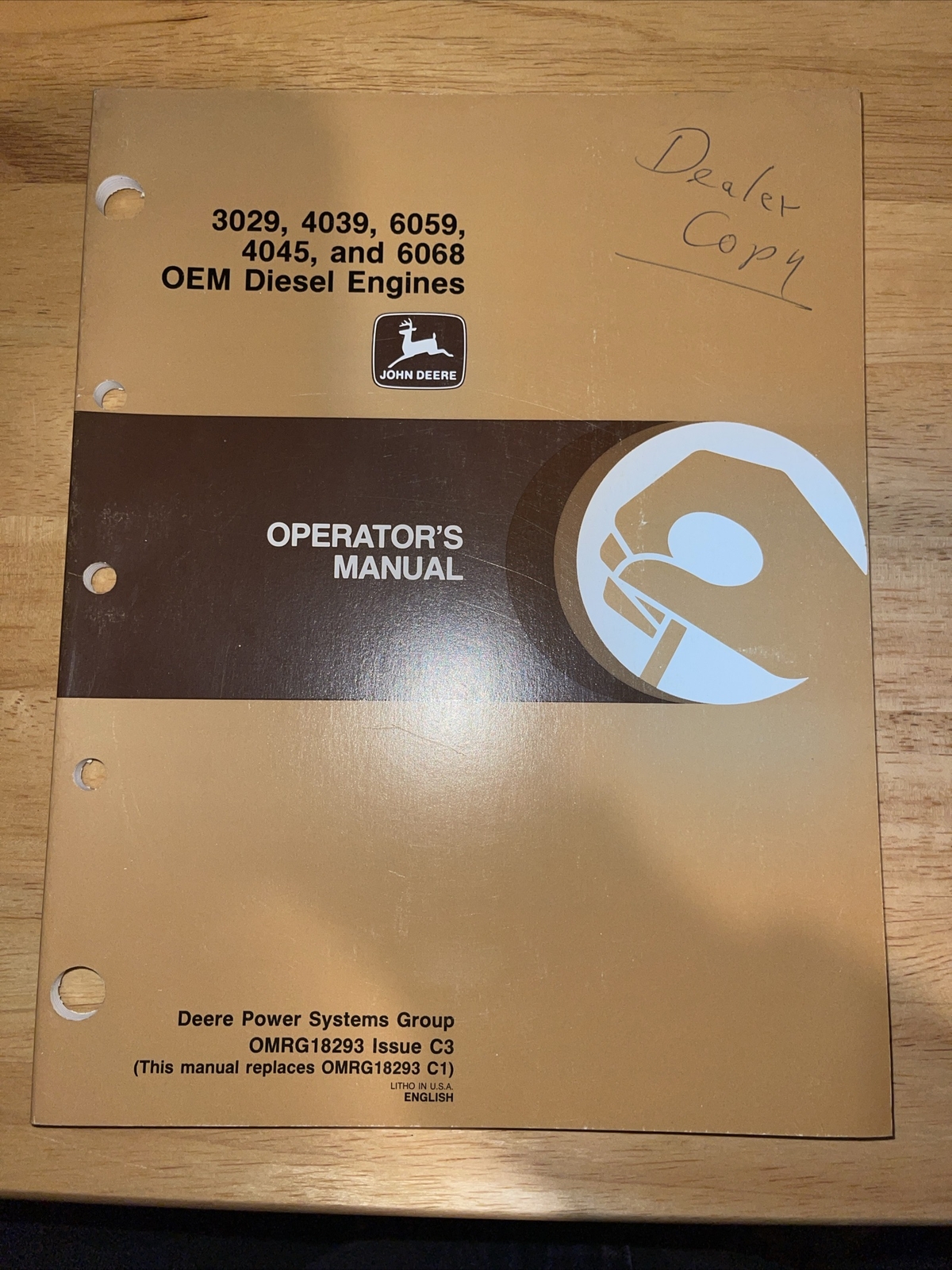 John Deere 3029, 4039, 6059, 4045, 6068 OEM Engines Operator Manual ...
