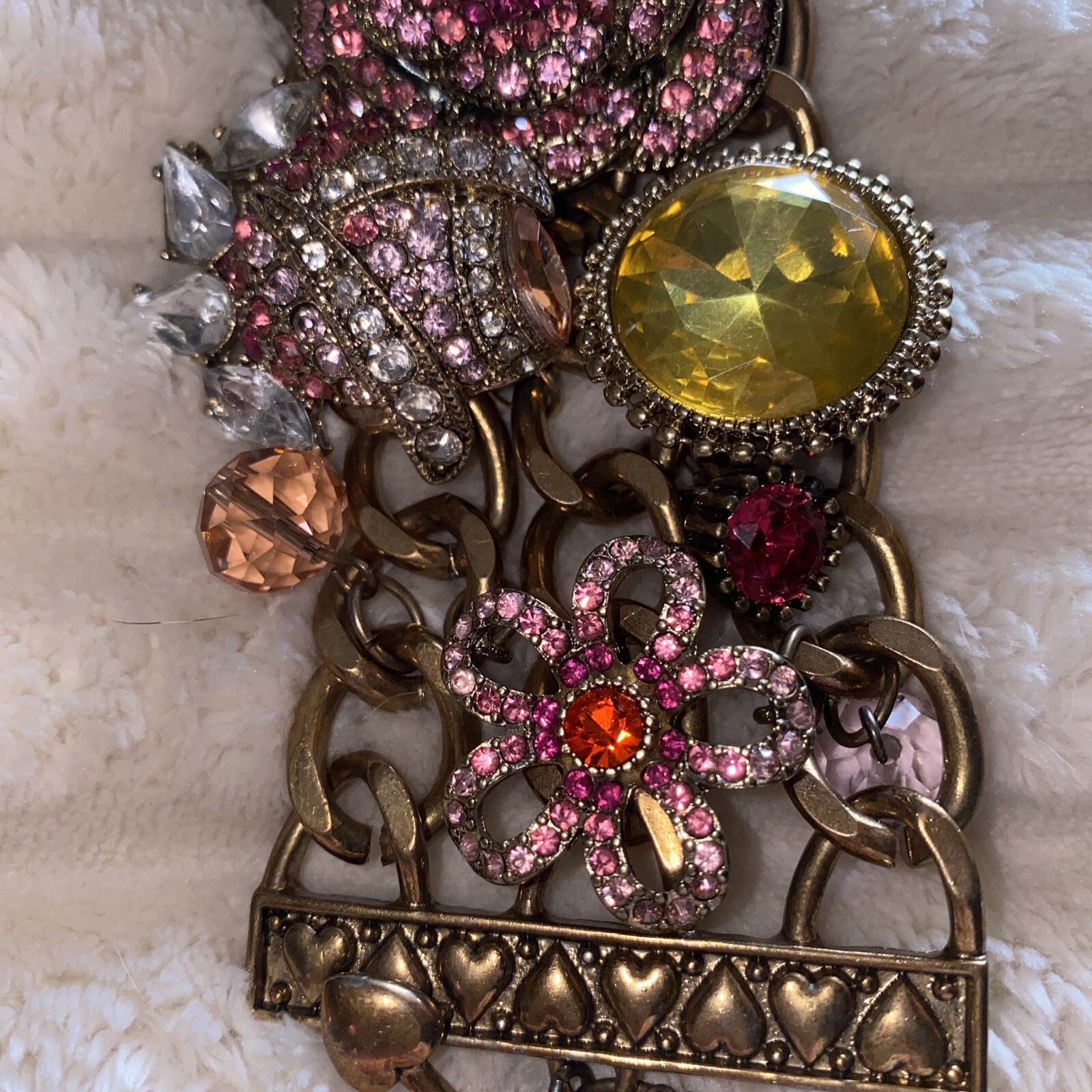 BETSEY JOHNSON ICONIC PINK OMBRE BLING ROSES STATEMEN… - Gem