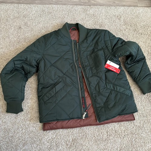 Robert Graham Men's Green Brown Reversible Quilted Bomber Jacket NWT XL ...