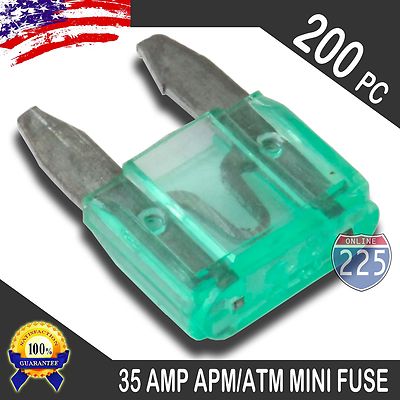 200 Pack 35A Mini Blade Style Fuses APM/ATM 32V Short Circuit ...