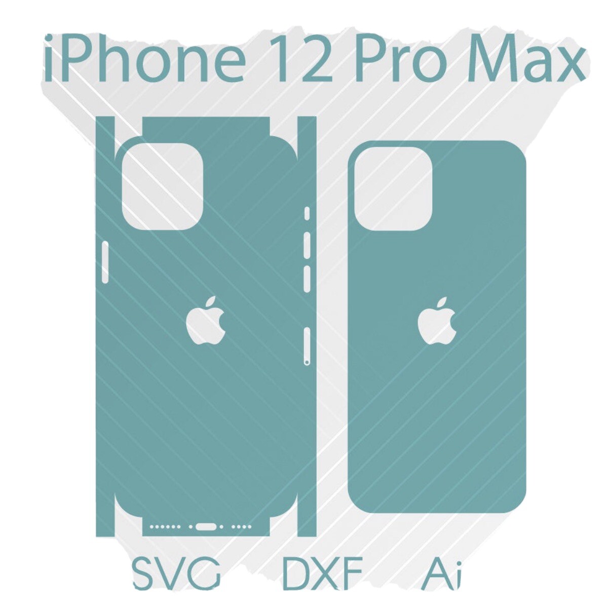 iPhone 12 Pro Max Full Wrap Skin Cutting Template AI DFX SVG Download ...