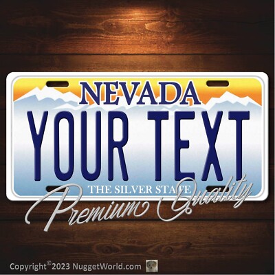 Nevada Custom Personalized YOUR TEXT Vanity Aluminum License Plate Tag ...