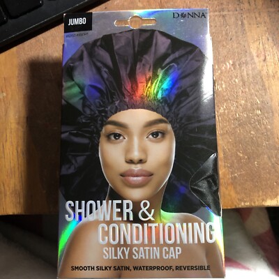 NEW! Silky Satin Shower & Conditioning Cap - Donna - Jumbo - Black | eBay