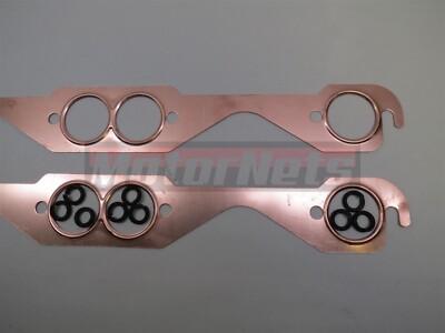 Small Block Chevy SBC Copper Header Exhaust Gaskets Round Port Hot Rod ...